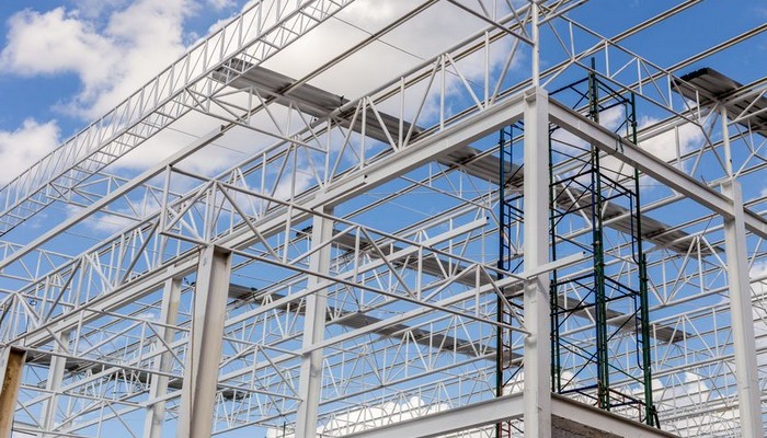 Steel Structure with Sky Background / Steel Structure / Steel St - Building