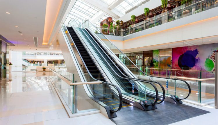 Escalator in modern shopping mall - Building