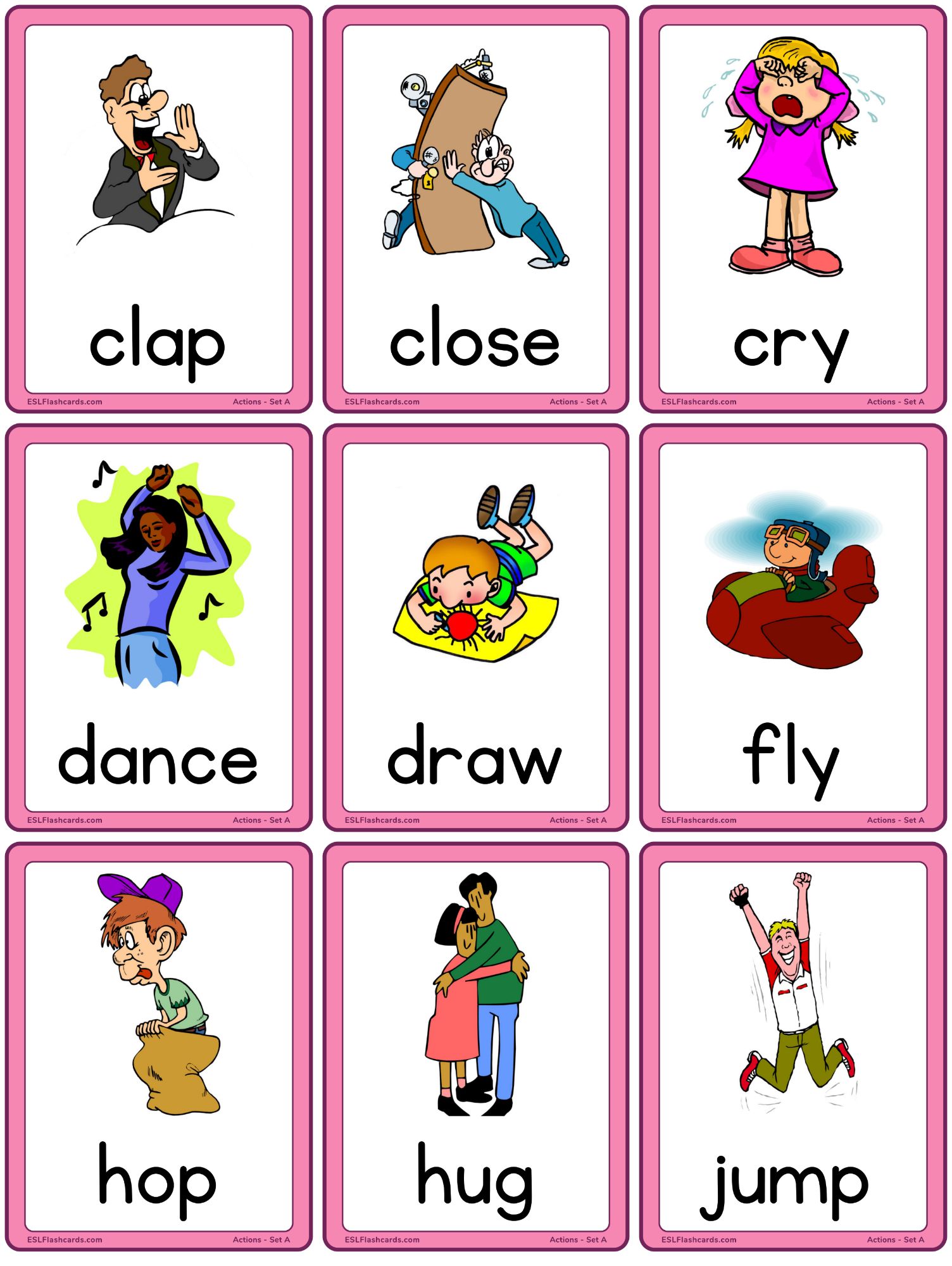 Free Printable Action Flashcards Free Printable Templates